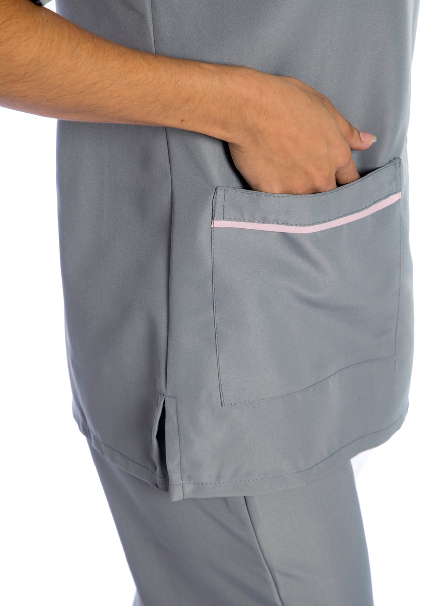 Uniforme de Pantalón - Gris Perla con Rosado – uniformespapillon